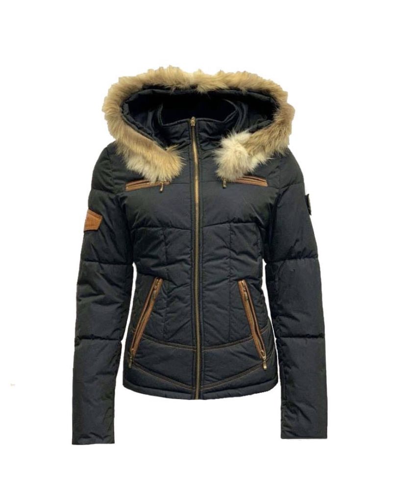 Blauwe dames winterjas -Alexandra – BK Leder